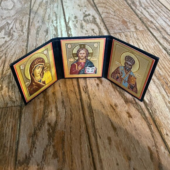 Vintage | Accents | Small Portable Foldout Russian Orthodox Christian ...